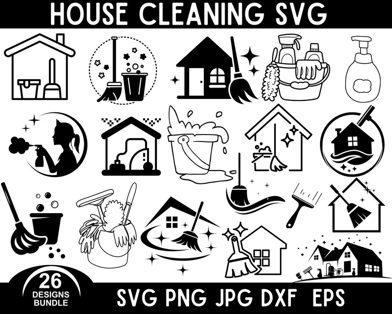 26 Designs House Cleaning Svg Bundle, Cleaning Service Svg, Svg Files ...