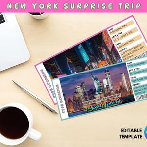 New York Surprise Trip, New York Boarding Pass, New York Trip Ticket ...