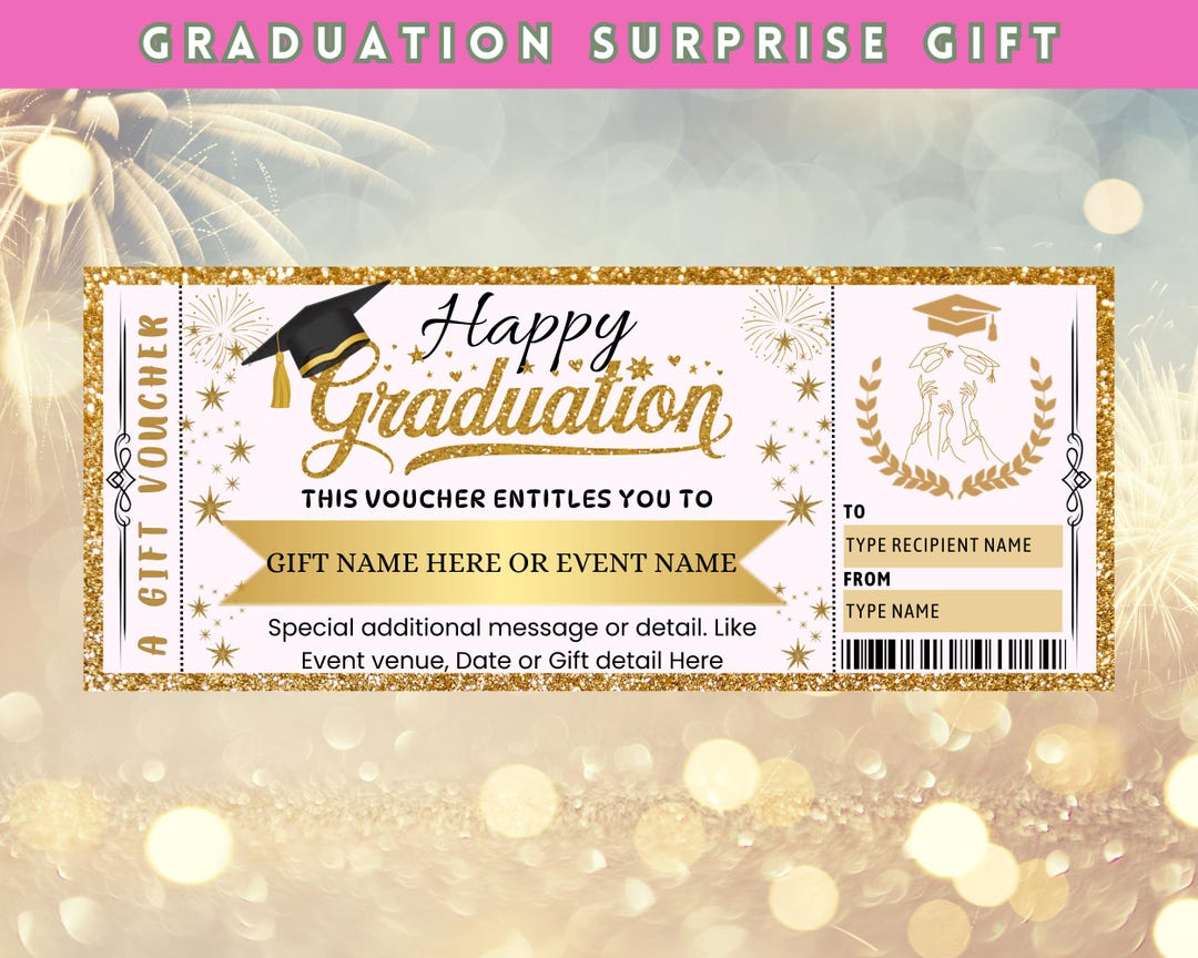 Graduation Surprise Gift Voucher: Printable Graduation Gift Certificate ...
