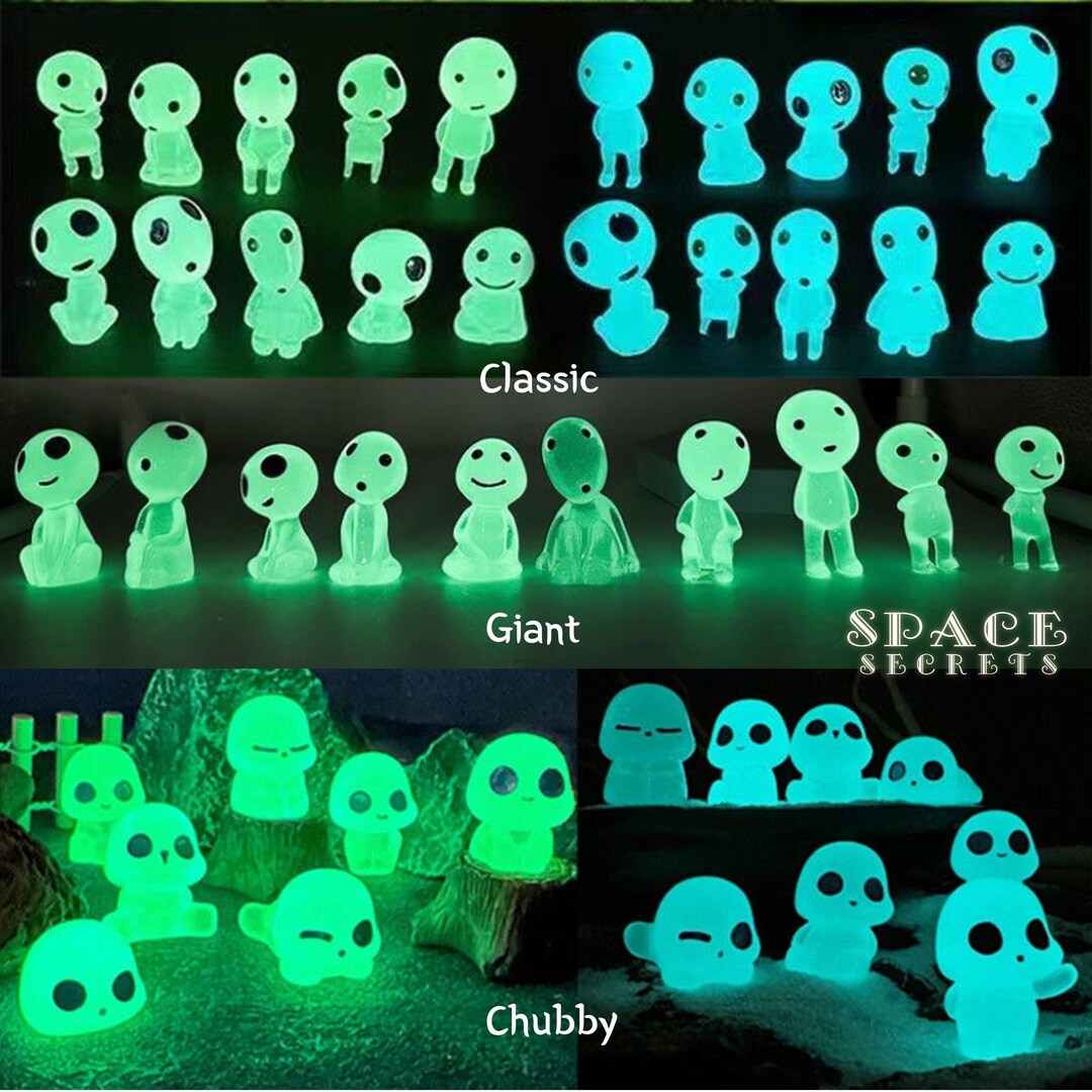 Resin Kodama, Glow in the Dark Tree Spirits 10pcs, Elf Ghost Fairy ...