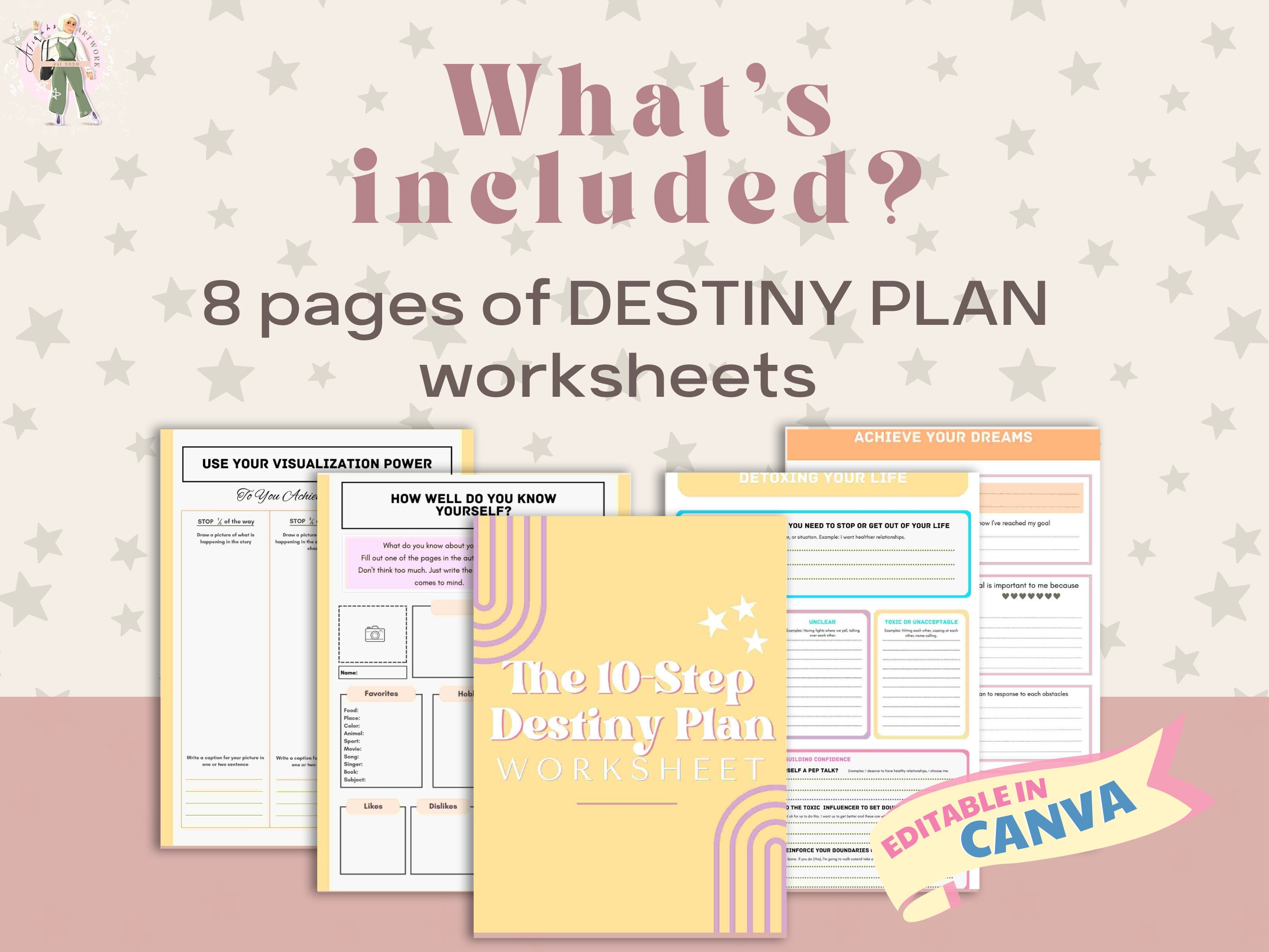 Printable Worksheet the 10-step Destiny Plan Content for Life Coach ...