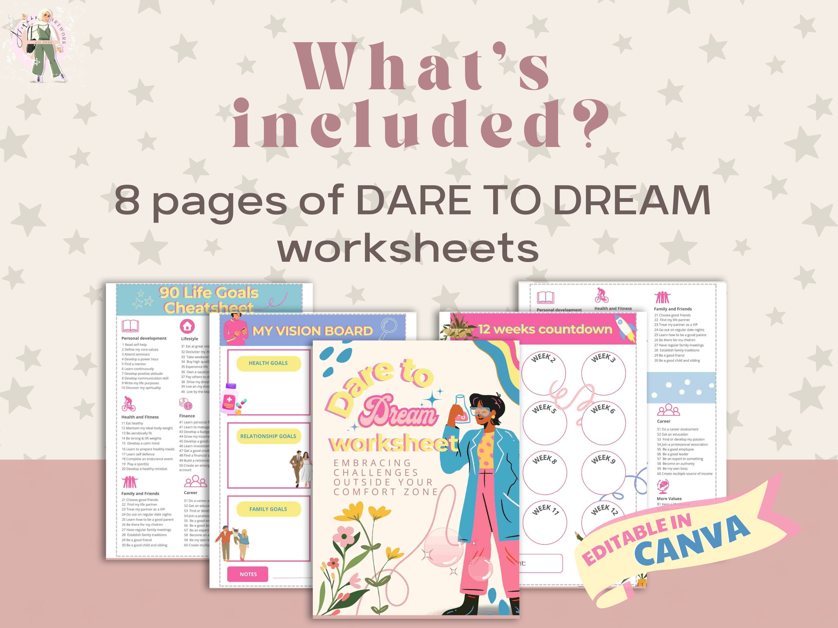 Dare to Dream Printable Worksheet Brandable Coaching Program | Content ...