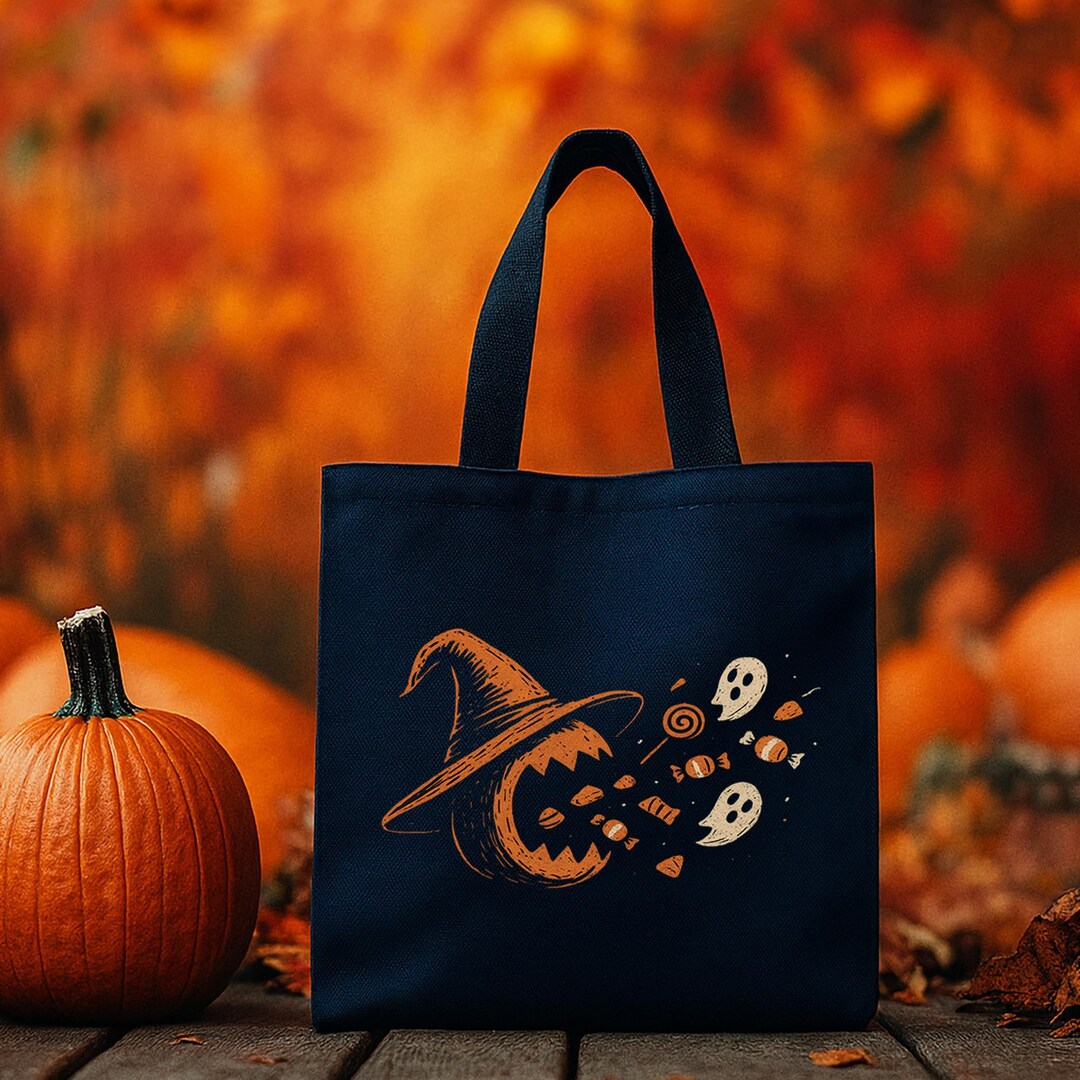 Halloween Tote Bag: Pumpkin Chasing Ghost - Etsy