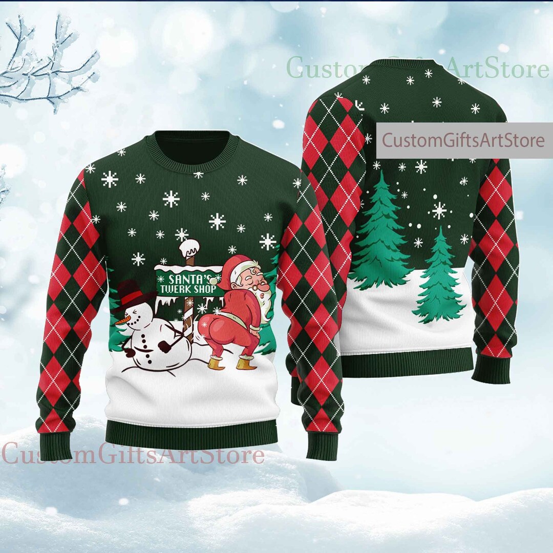 Santas Twerk Shop Men's Ugly Sweater Dirty Humor - Etsy