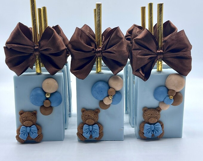 Teddy Bear Theme Rice Krispy Treats, Baby Shower Favors, Gender Reveal ...