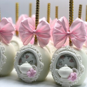 Tea Party Theme Chocolate Covered Apples for Birthday Party Dessert ...