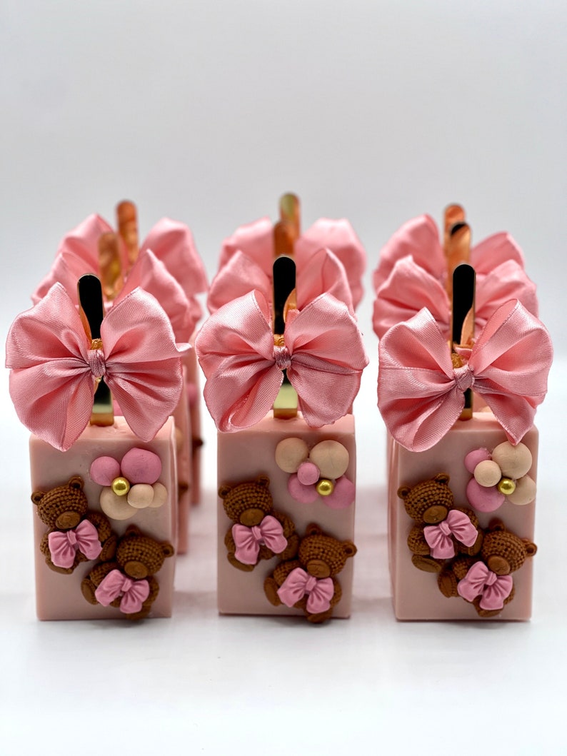 Teddy Bear Theme Rice Krispy Treats, Baby Shower Favors, Gender Reveal ...