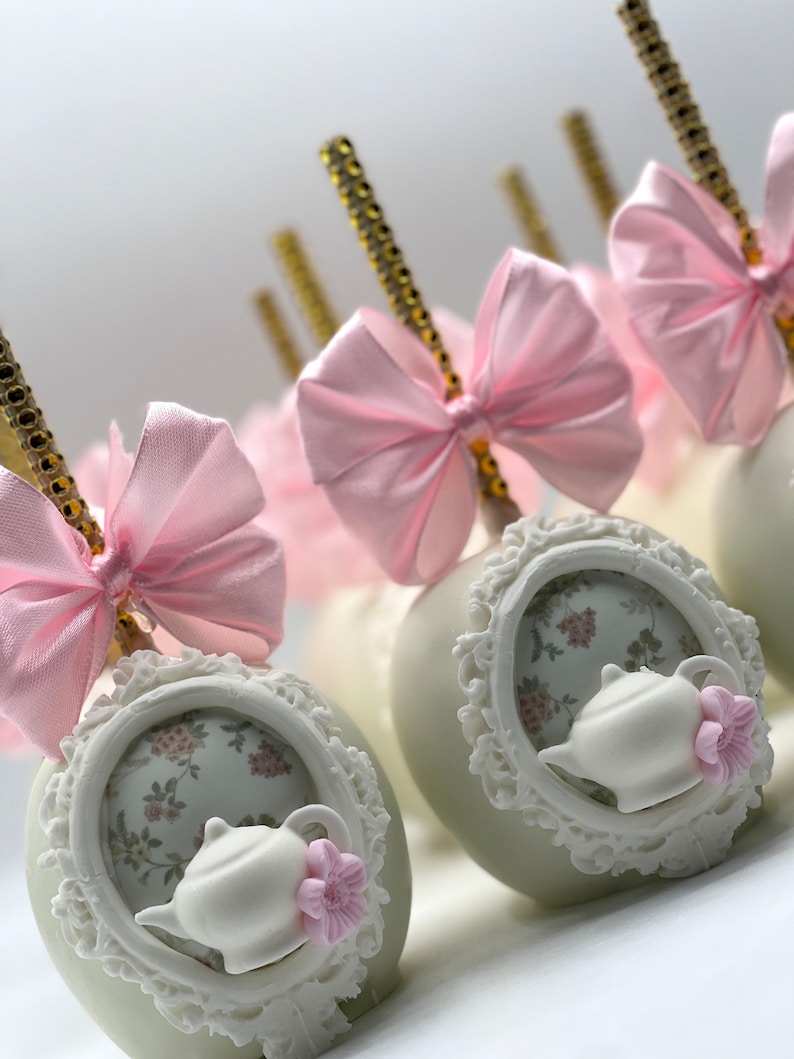 Tea Party Theme Chocolate Covered Apples for Birthday Party Dessert ...