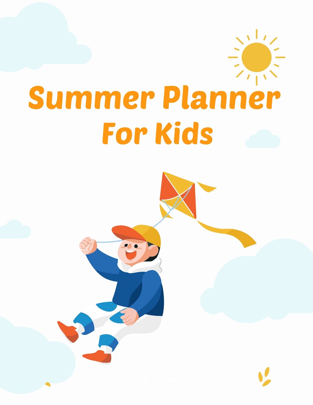 Printable Summer Planner for Kids - High-quality Print Ready 8.5×11 ...