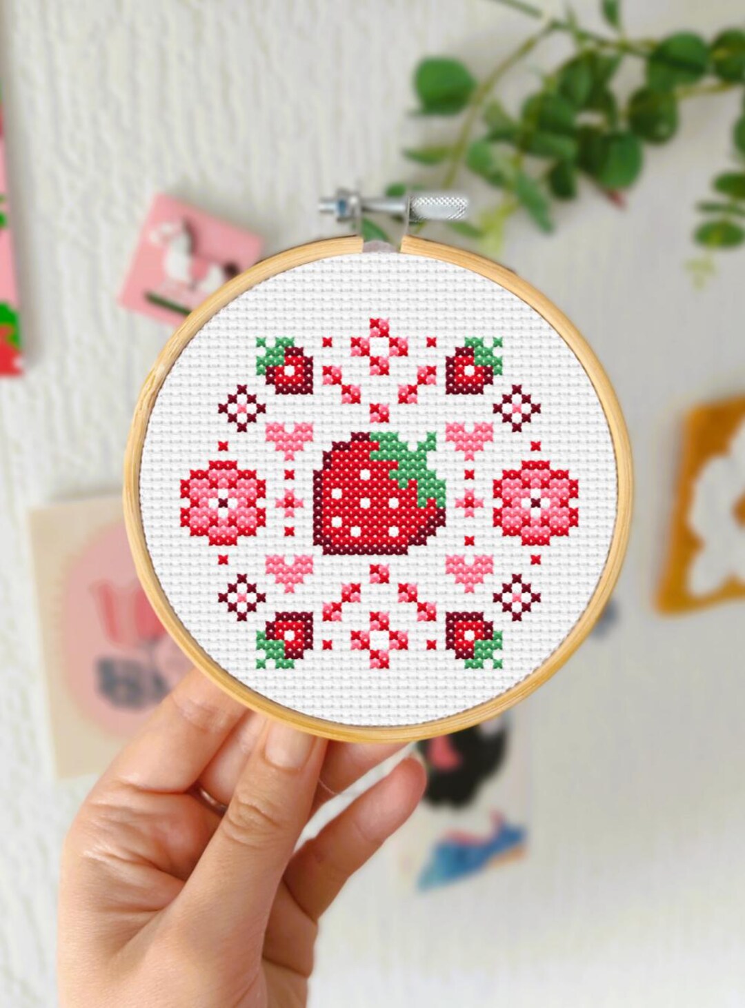 Mini Strawberry Cross Stitch Pattern, Cross Stitch Pattern, Cross ...
