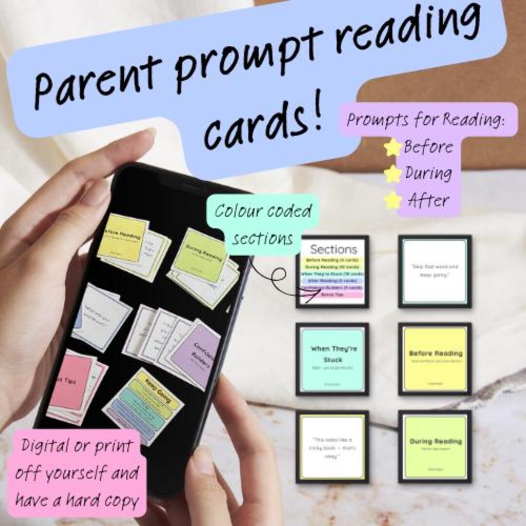 Digital Parent Reading Prompt Cards | Build Child Confidence (printable ...
