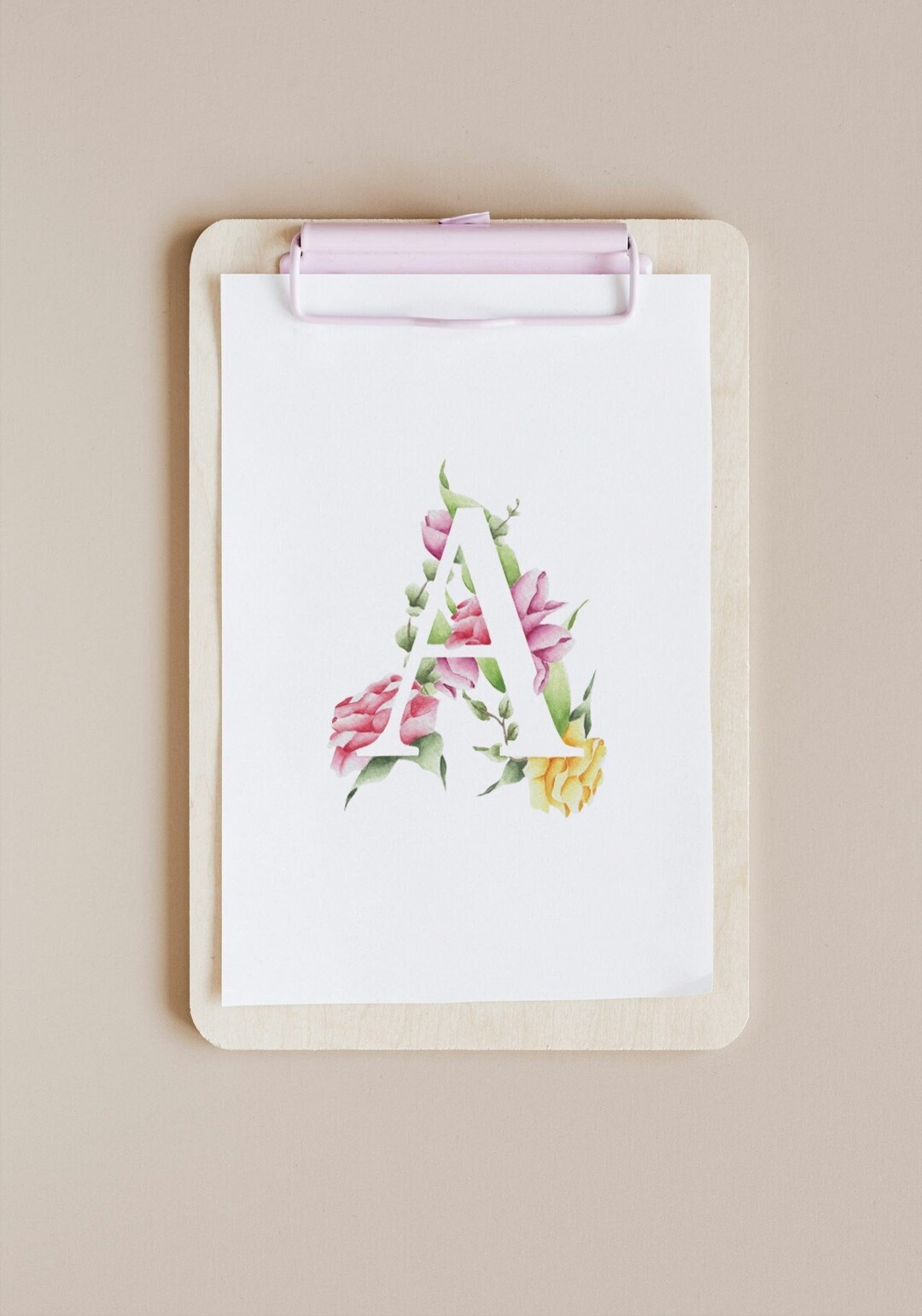 A Initial With Flowers Digital Printable - Etsy
