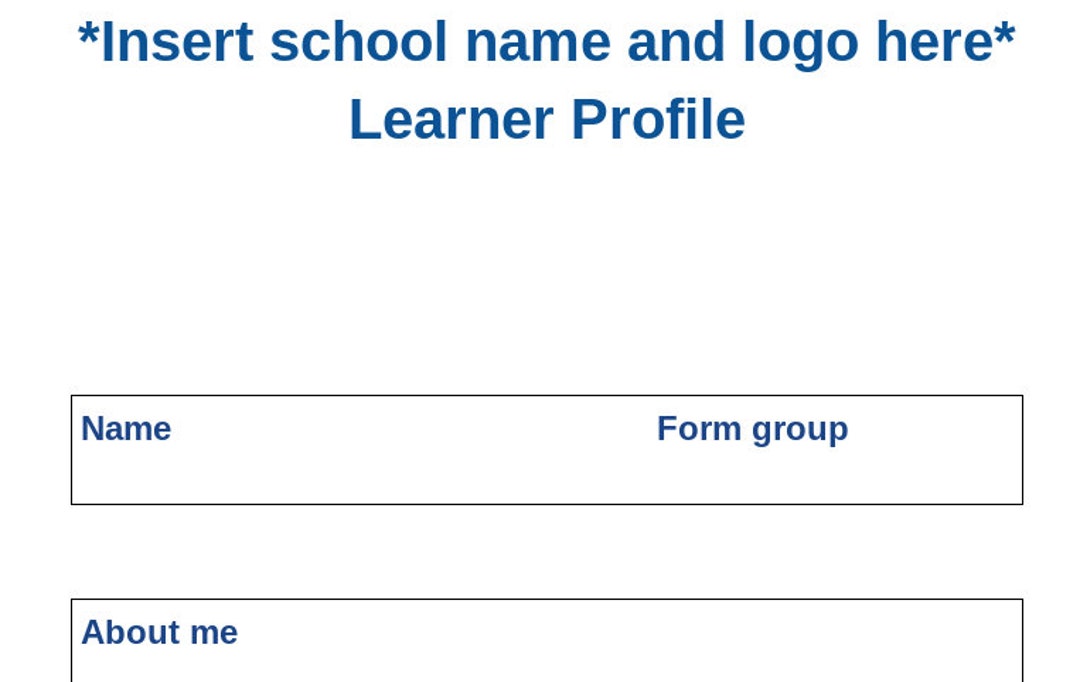 Pastoral Booklet - A Learner Profile Booklet for Form Tutors to Support ...