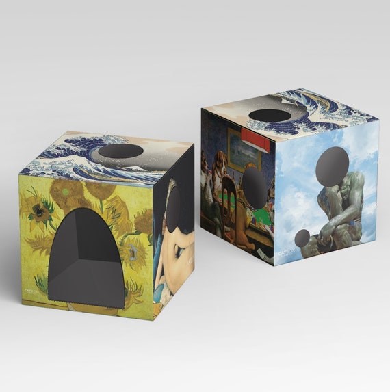 Meow Masterpieces Cardboard Cat House With Scratcher Cat - Etsy