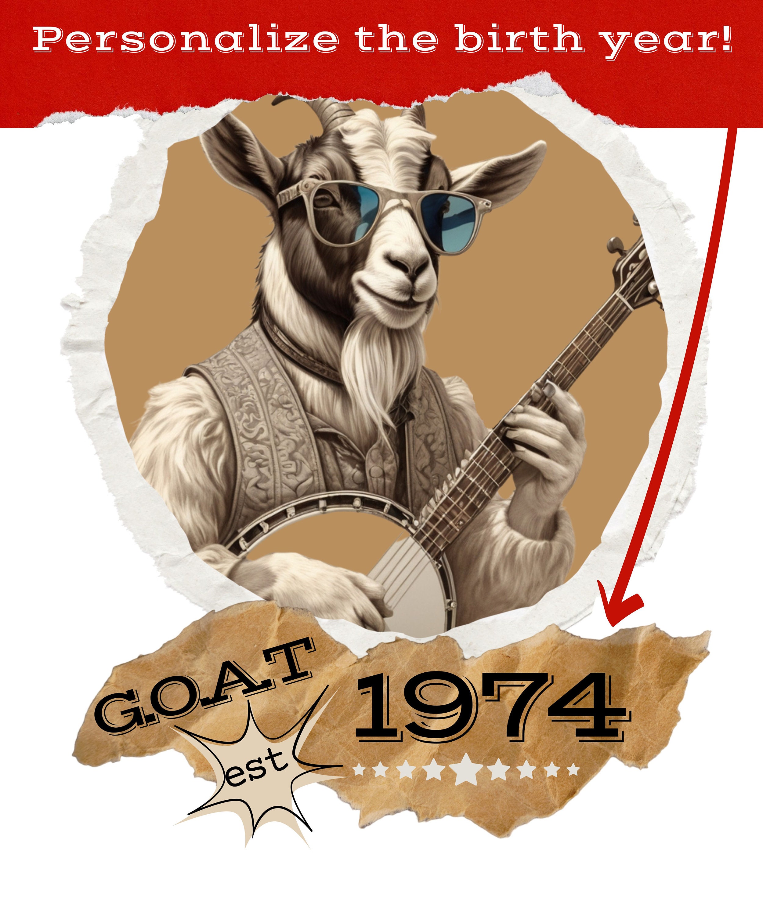 Personalized Banjo Player Birthday Shirt, G.O.A.T greatest of All Time ...