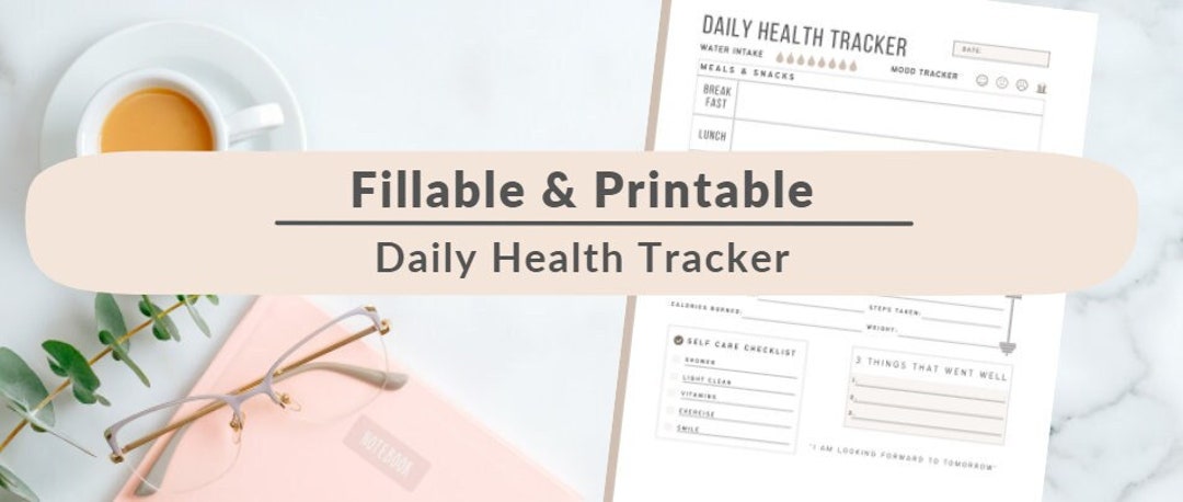 Daily Health Tracker, Daily Meal and Exercise Tracker, Everyday Planner ...
