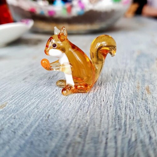 Glass Squirrel / Glass Animals / Mini Glass Squirrel / Mini - Etsy