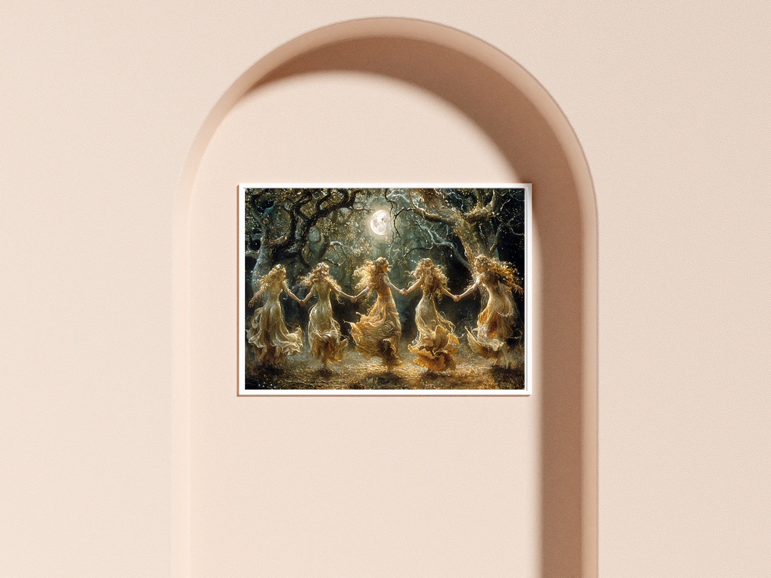 Moon Goddess, Surreal Fantasy Art, Dancing Moon Maidens - Etsy