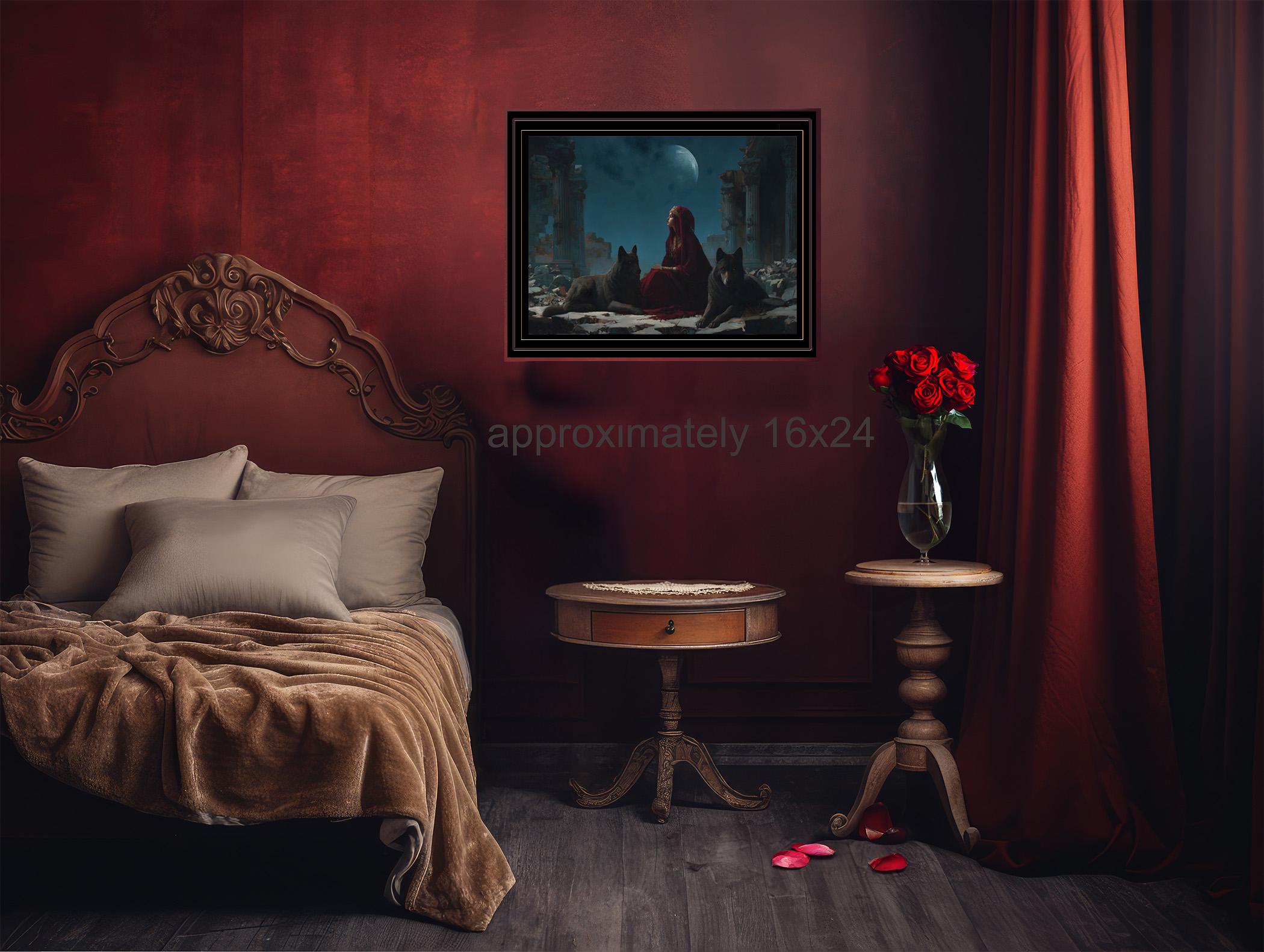 Hecate Portrait Art Print, Witch Core Wall Decor, Dark Goddess Portrait ...