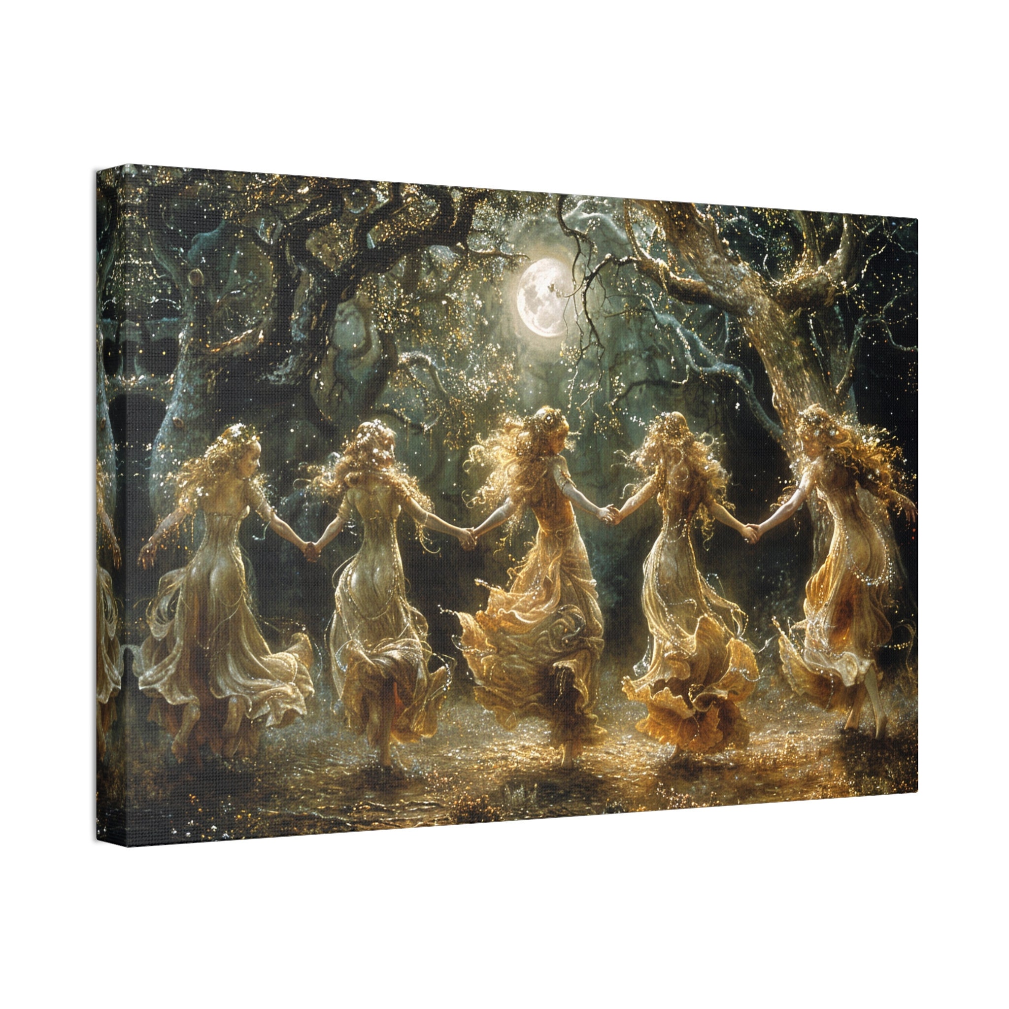 Moon Goddess, Surreal Fantasy Art, Dancing Moon Maidens - Etsy