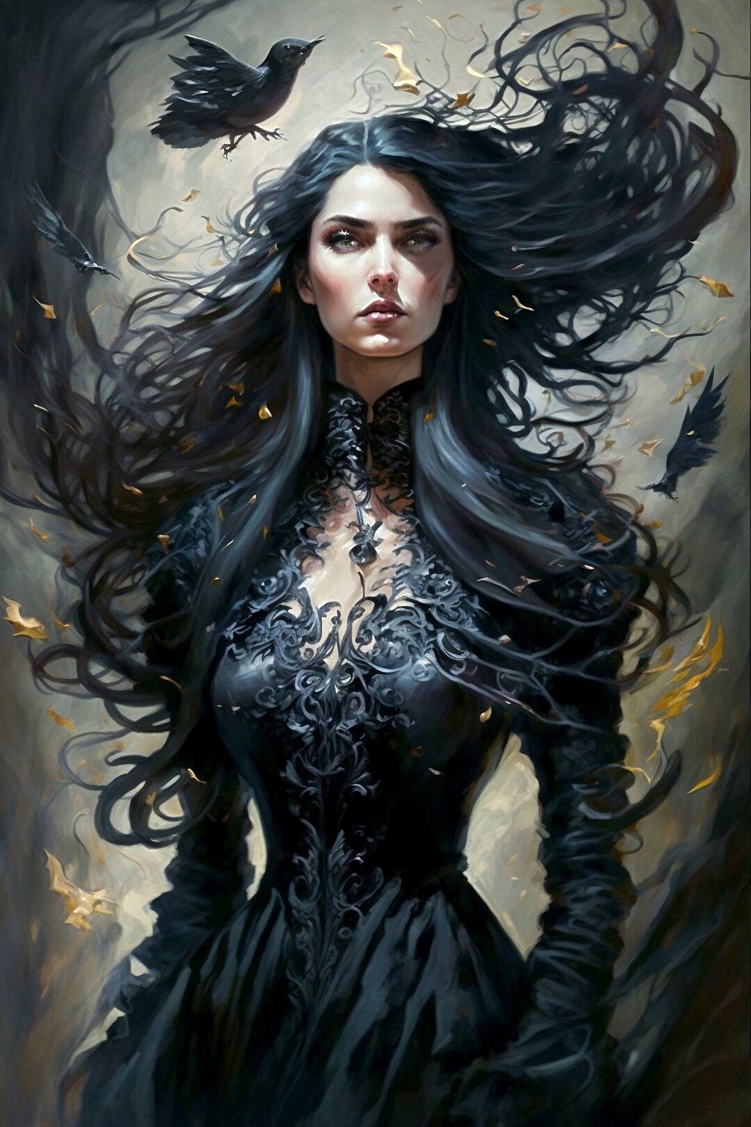 Exotic Gothic Lady Portrait, Print Trio, Gothic Digital Prints Download ...