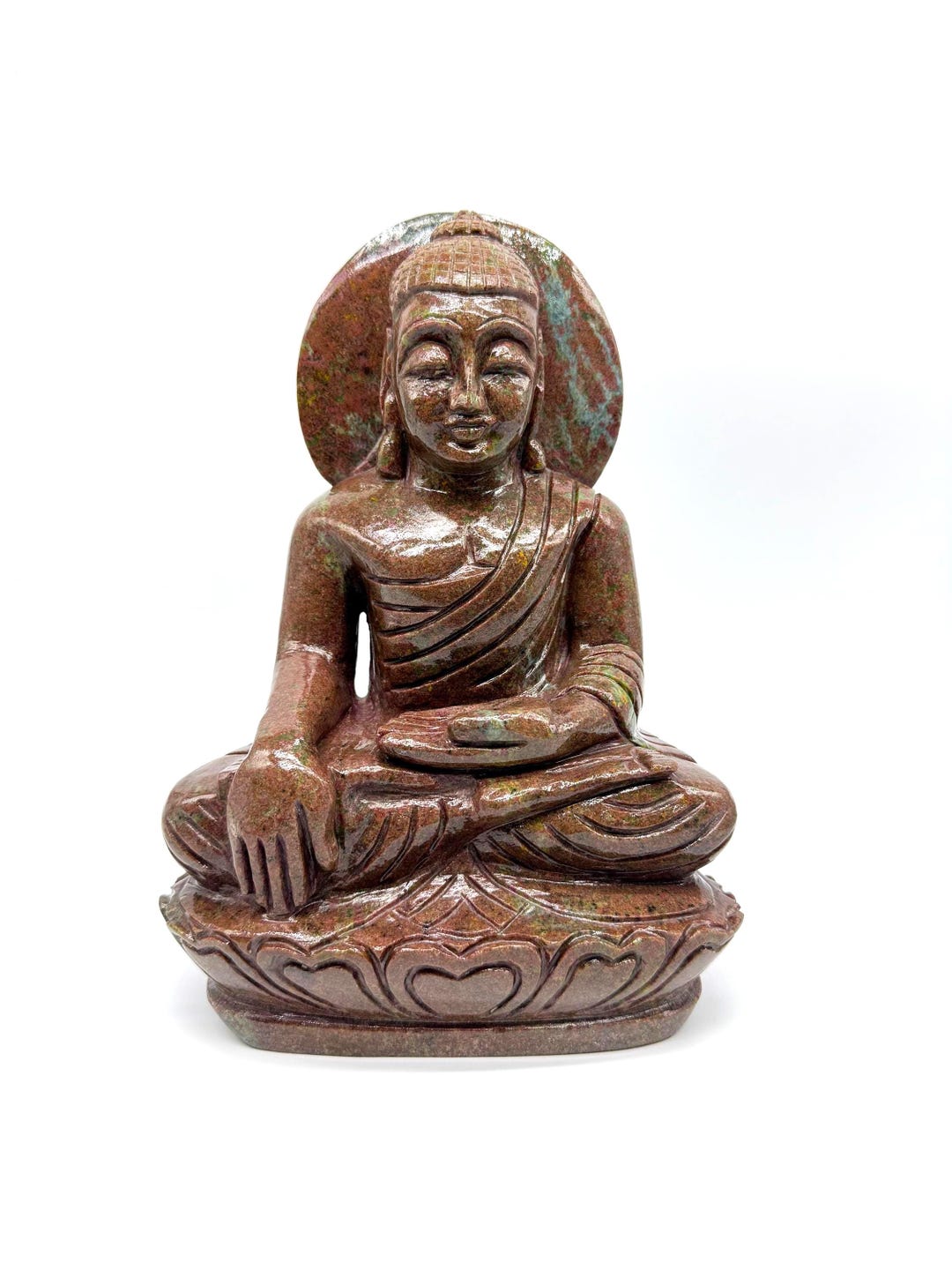 Lord Buddha Hand-carved in Ruby Corundum | Sitting Buddha | A Divine ...