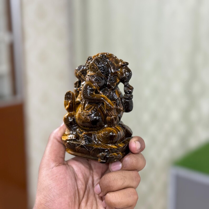 Crazy!! Carving of Lord Ganesha in Tiger's Eye - Hand - Carved Ganesha ...