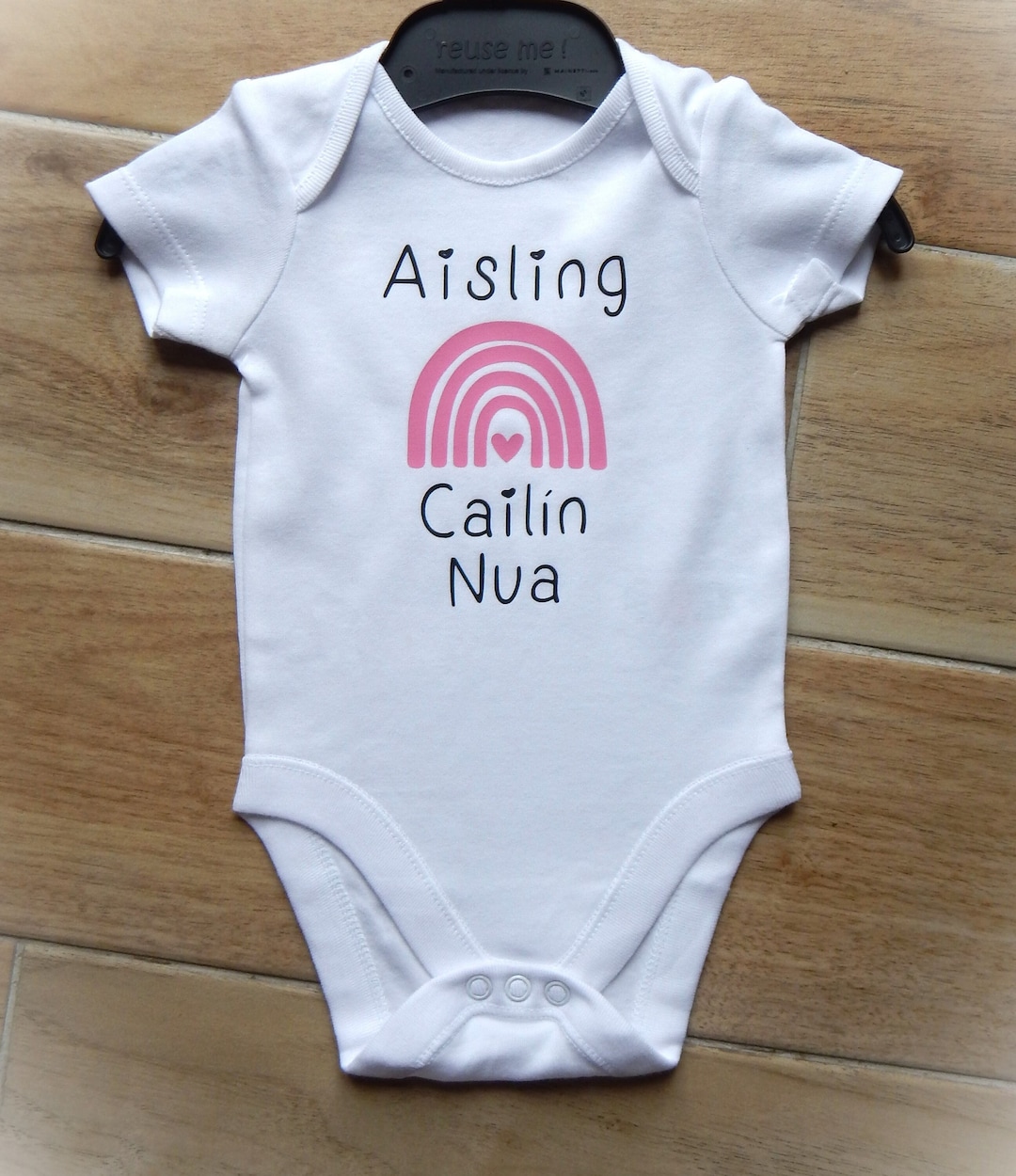 Personalised Irish Baby Vest/ Cailín Nua or Buachaill Nua Baby Vest ...