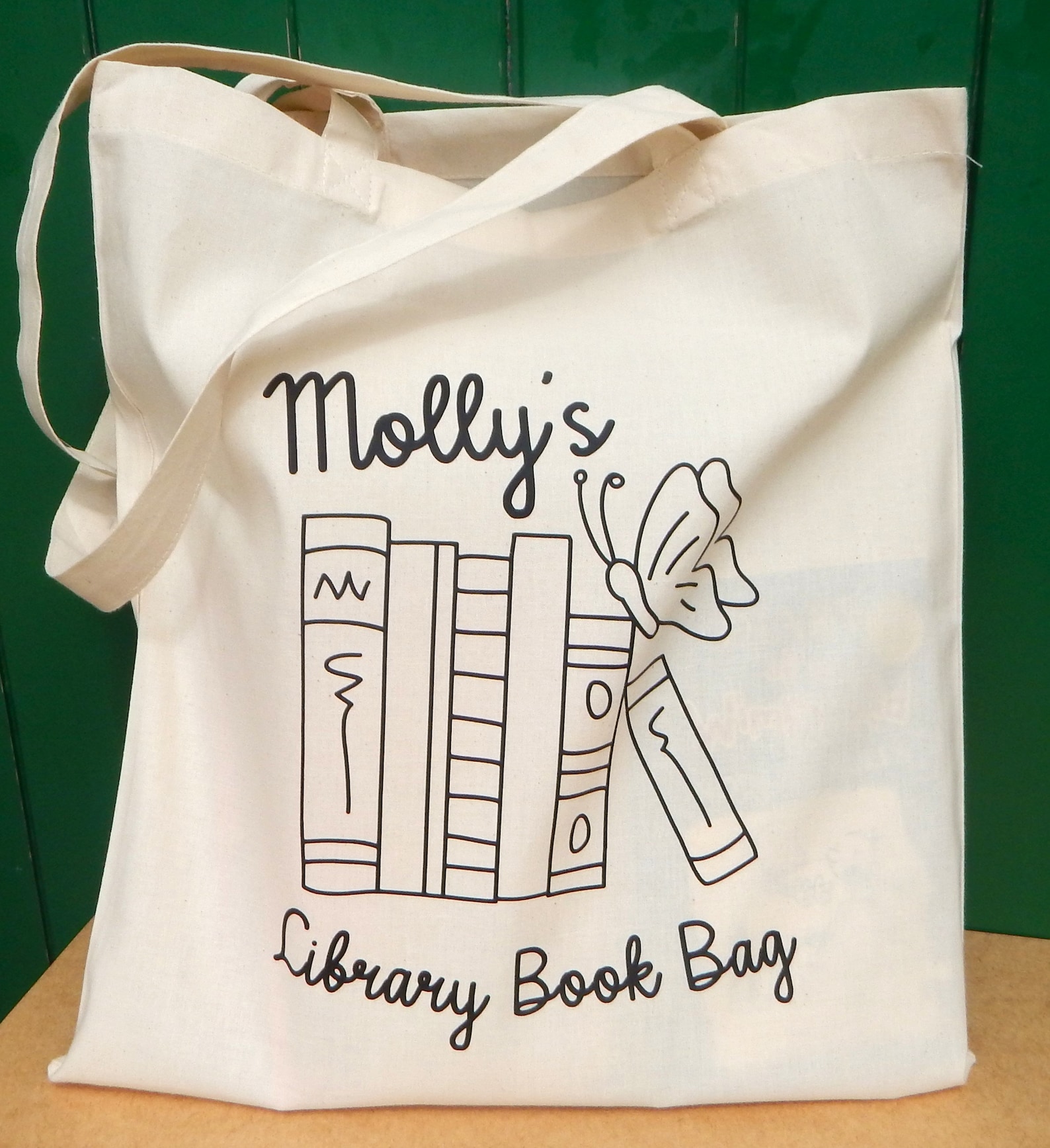 Tote Library Book Bag/ Personalised Bag for Library Books/ Library Book ...