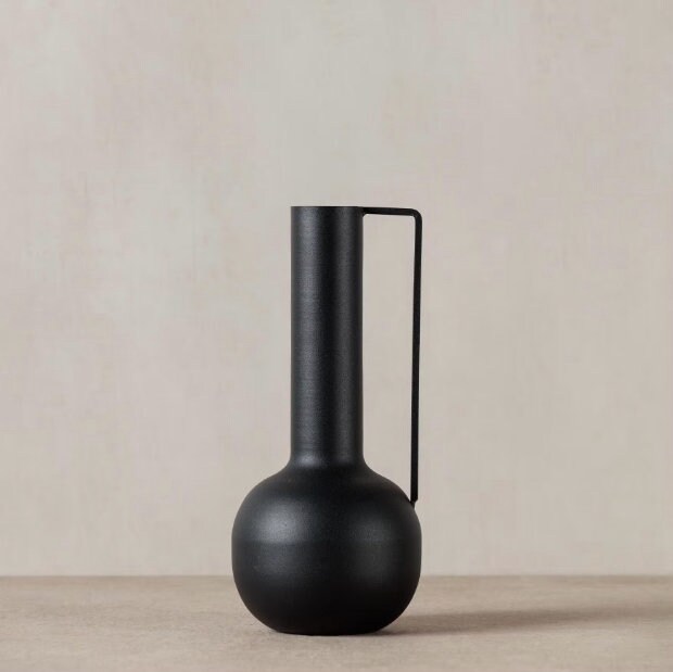 Metal Vase Nordic Black Iron Vase Decorative Vase - Etsy