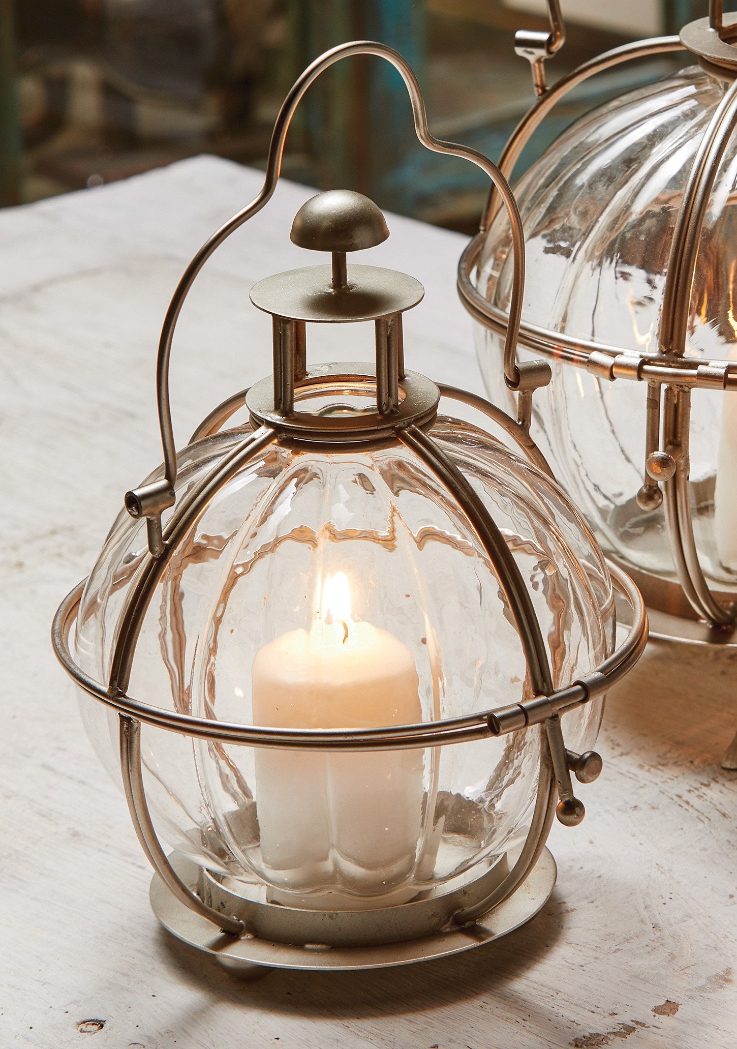 Candle Holder in Silver Finish, Rustic Style Home Decor,rustic Candle ...
