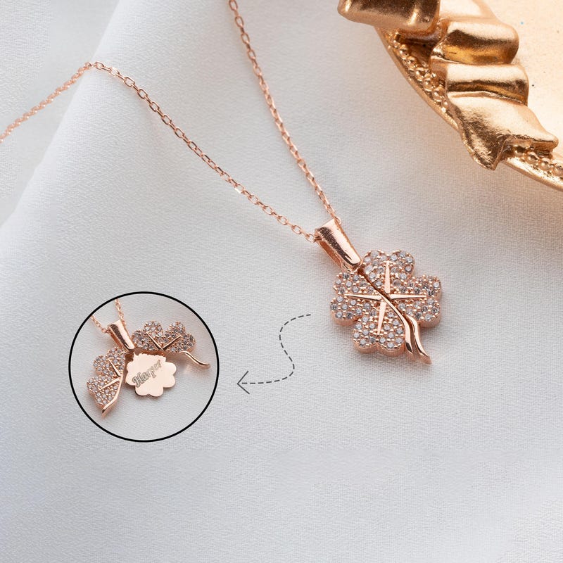 Engraved Locket Clover - Etsy UK