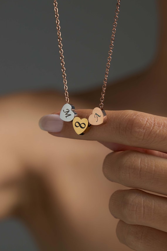 Personalised Heart Engraved Necklace for Women Custom Name Pendant Couple Necklace Birthday Gift for Her Valentines Day Handmade Gift Etsy