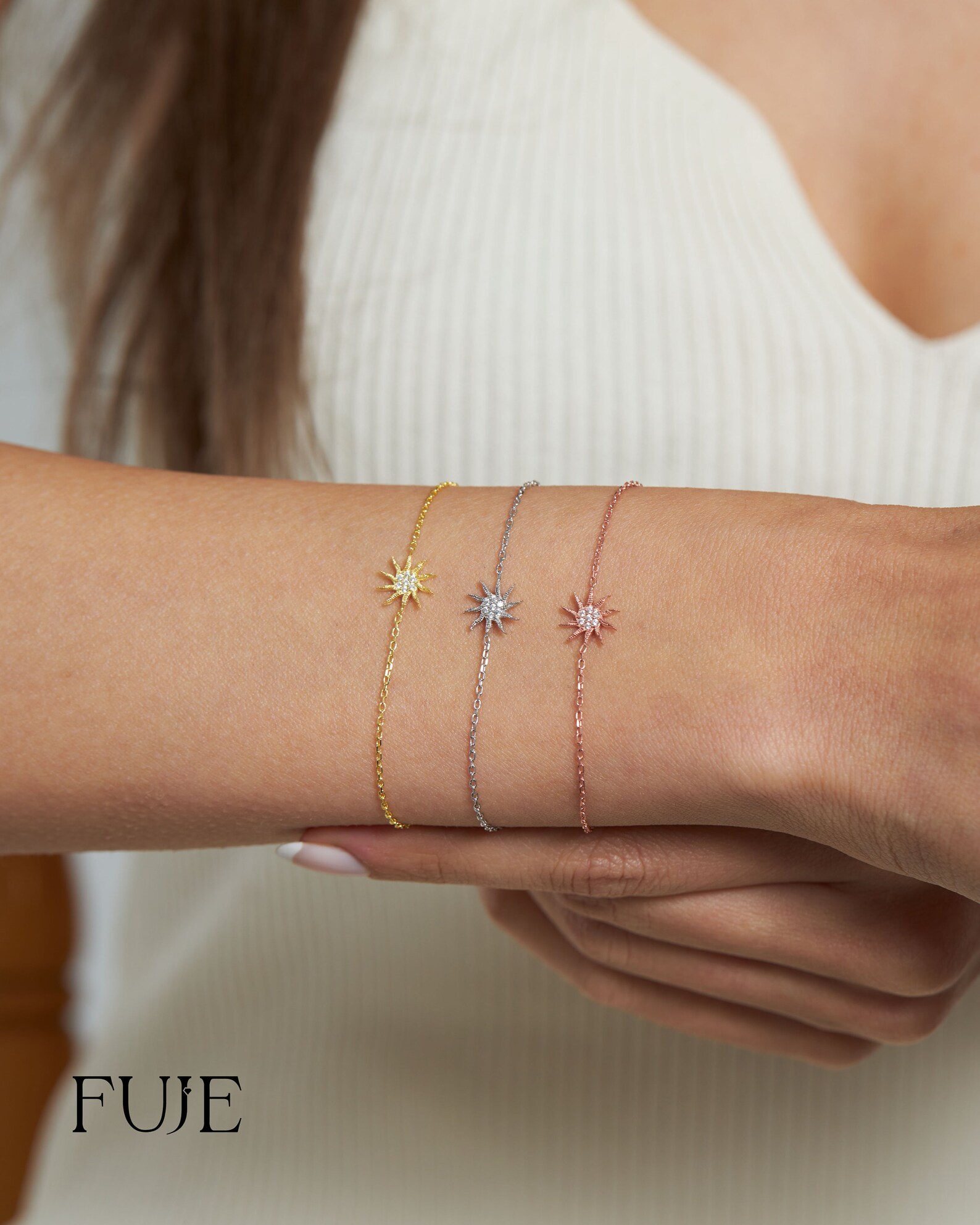 Minimalist Sun Bracelets for Women, Christmas Gift for Her, 925 Silver ...