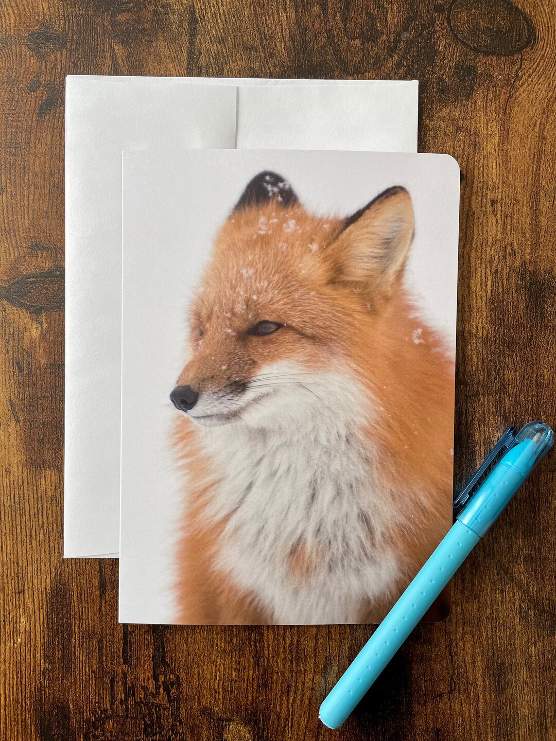 Greetings Card Fox Blank Inside With White Envelope, Birthday Card - Etsy