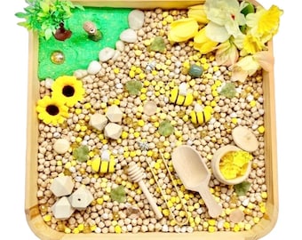 Honey Bee Sensory Kit Play Dough Sensory Bin Pollinator Toddler Gift ...
