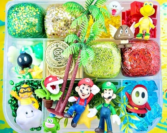 Super Mario Bros. Inspired Play Dough Kit, Luigi Sensory Bin, Yoshi ...