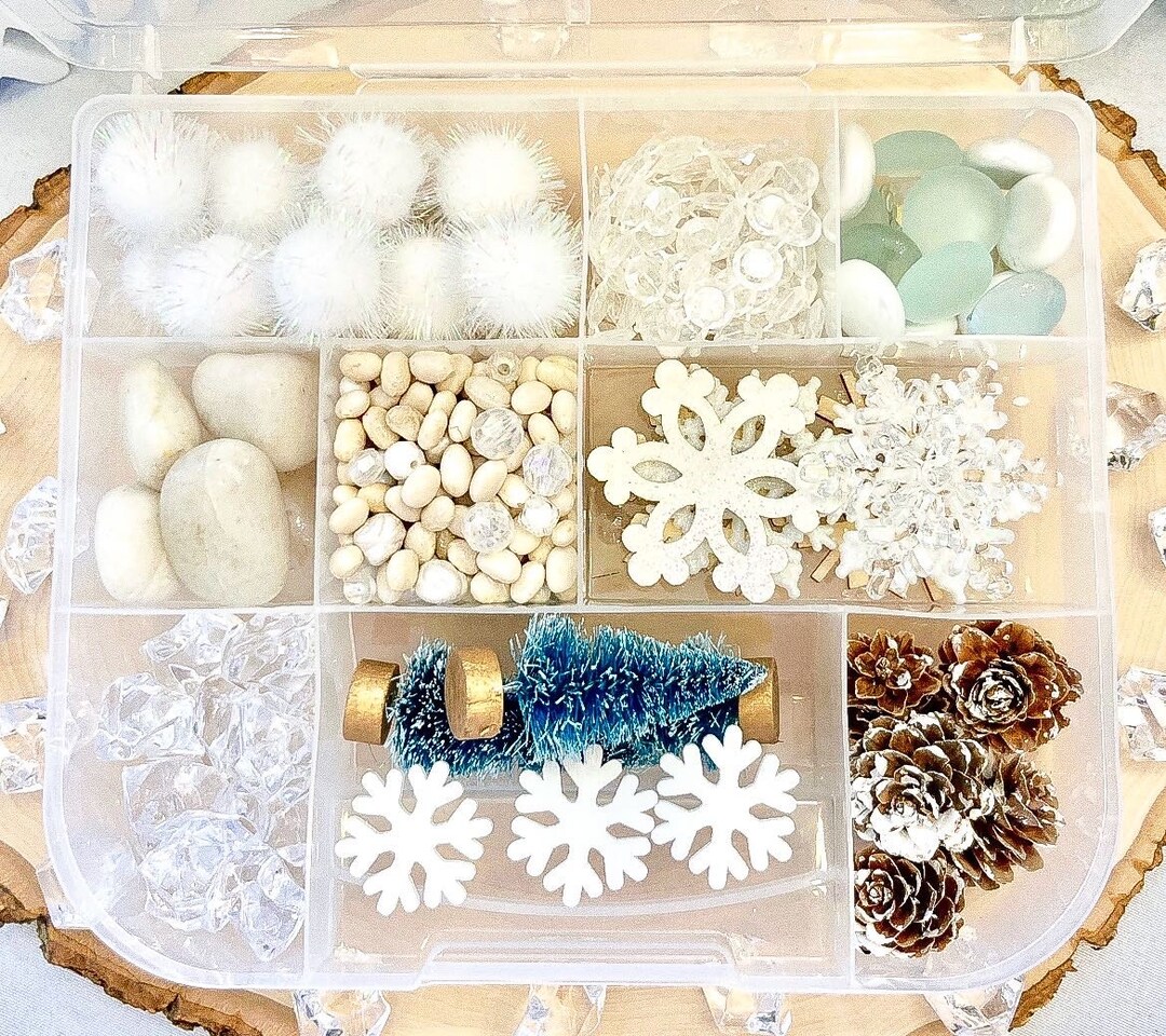 Winter Loose Parts Kit, Winter Sensory Kit, Winter Tinker Tray - Etsy