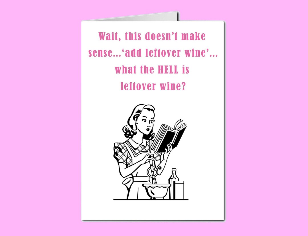 Funny Happy Birthday Leftover Wine Personalised Greeting Card, Cards ...