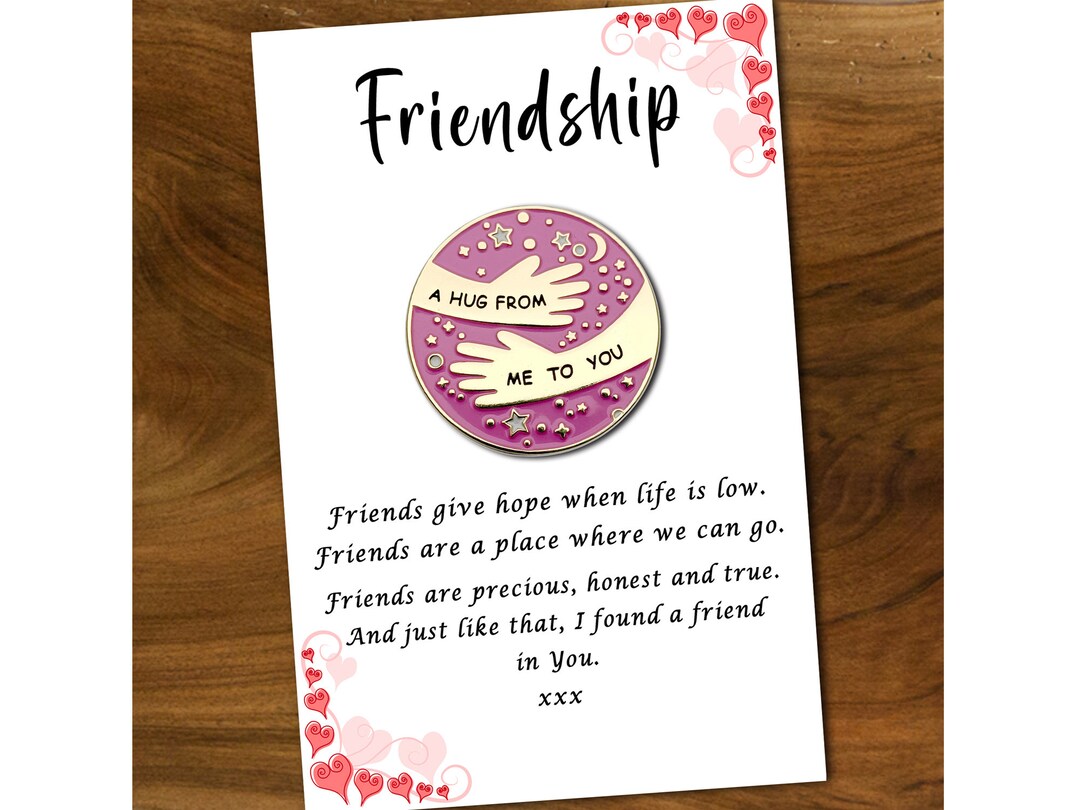 Friendship Pocket Hug Badges & Card Friendship Gift Friendship Gift ...
