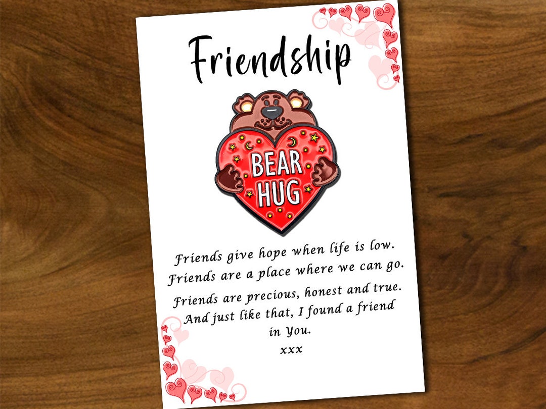 Friendship Pocket Hug Badges & Card Friendship Gift - Etsy