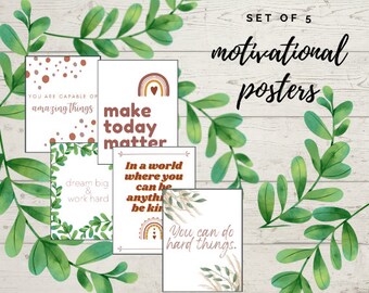 Spring Printable Posters | Classroom Decor | Floral & Motivational Wall ...