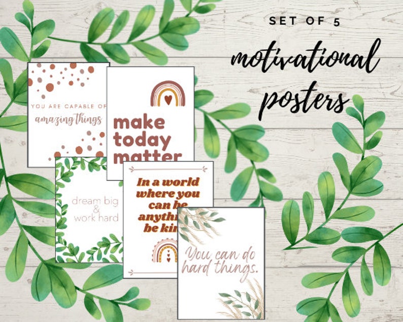 PRINTABLE Classroom Motivational Boho Posters - Etsy