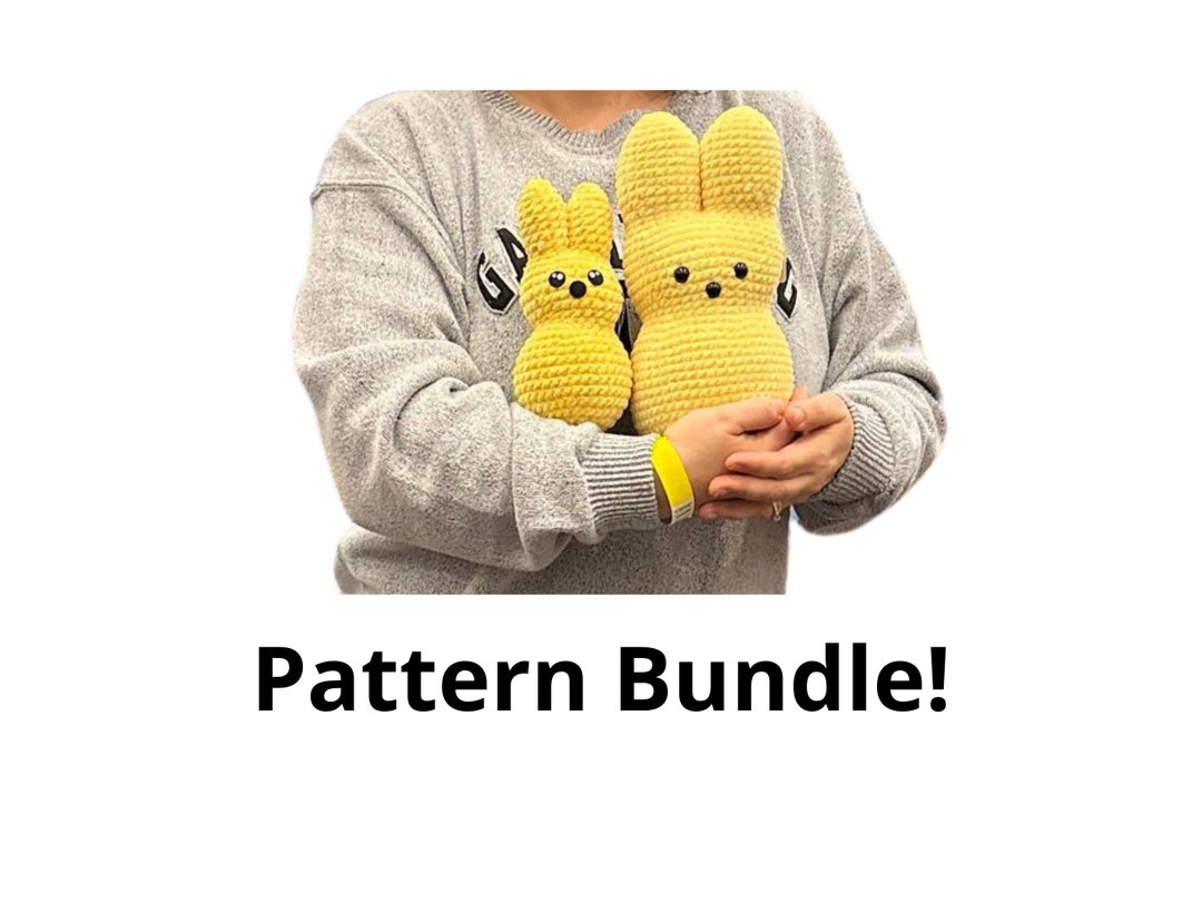 Peep Bunny, Jumbo Peep, Pattern Bundle, Crochet Pattern, PDF, Digital ...
