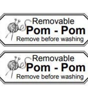 Pom Pom Labels, Market Tag, Beanie Tags, Knitted Beanie Tag, Care Tag ...
