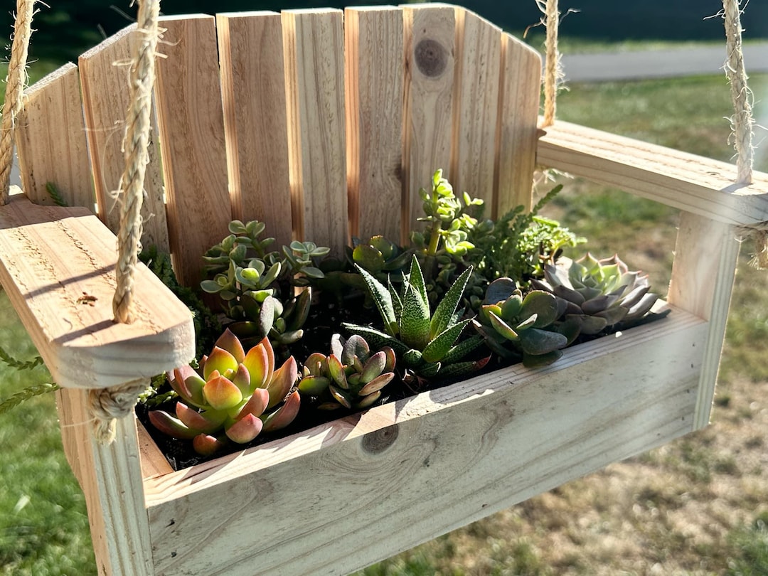 Porch Swing Planter, Mini Planter, Outdoor Planter, Succulent Planter ...