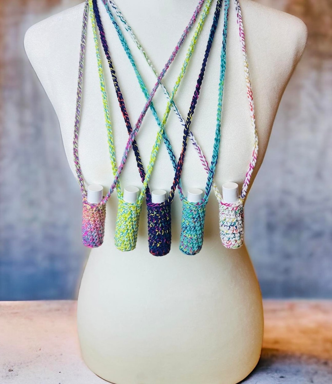 Lip Balm Holder, Lip Balm Necklace, Chapstick Holder, Crocheted Lip ...