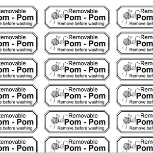 Pom Pom Labels, Market Tag, Beanie Tags, Knitted Beanie Tag, Care Tag ...