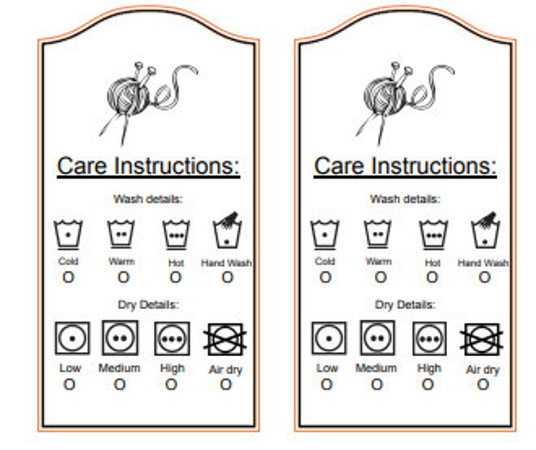 Care Labels, Washing Instructions, Beanie Tags, Knitted Beanie Tag ...