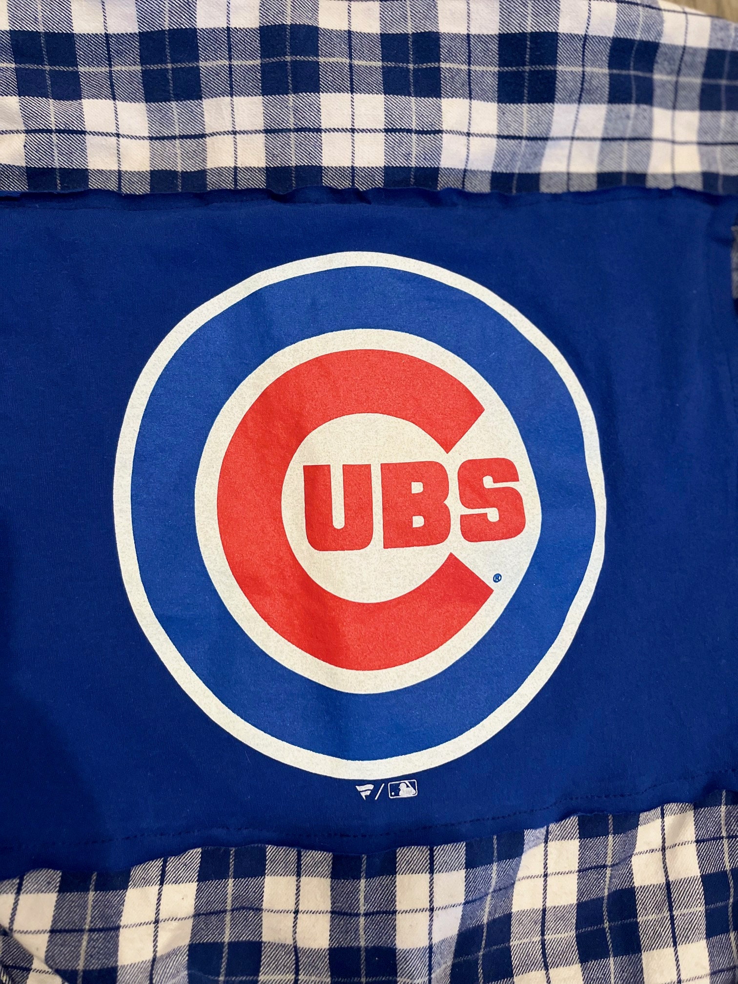 Chicago Cubs Shirt Long Sleeve Flannel. Custom Upcycled Game Day Top ...